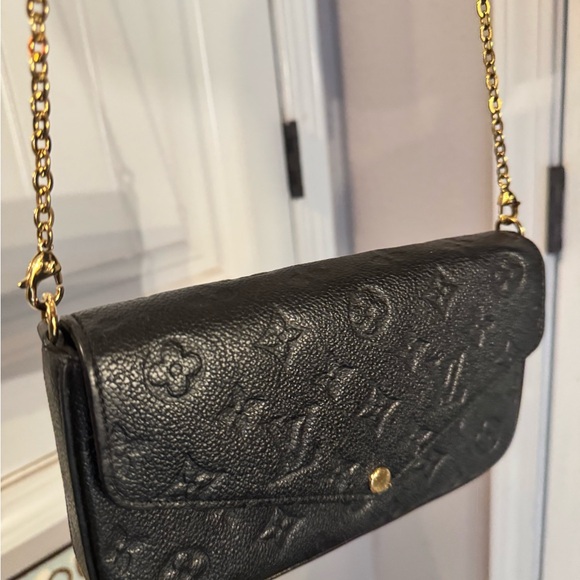 Louis Vuitton | Bags | Louis Vuitton Black Crossbody Bag With Embossed ...